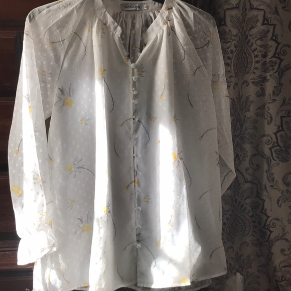 MISSLOOK | Tops | Misslook Long Sleeve Lined In Front Lyellow Gray ...